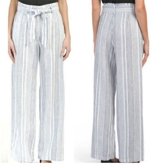C&C California | Pants & Jumpsuits | Cc California Belted Striped Wide ...
